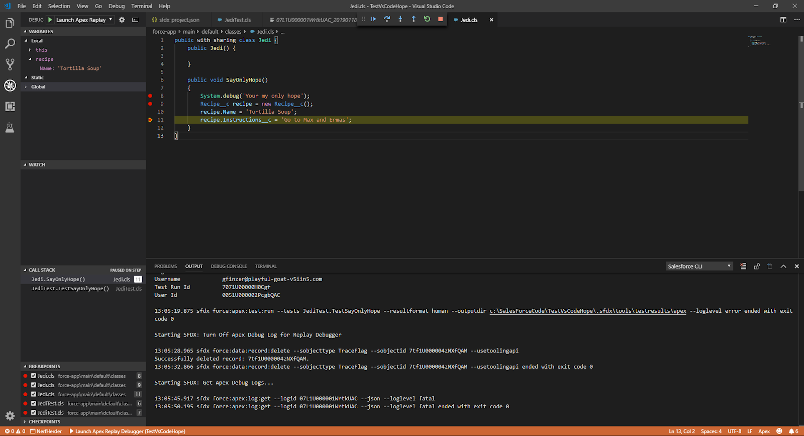 Six Foot Coder: Debugging Salesforce Tests with VS Code