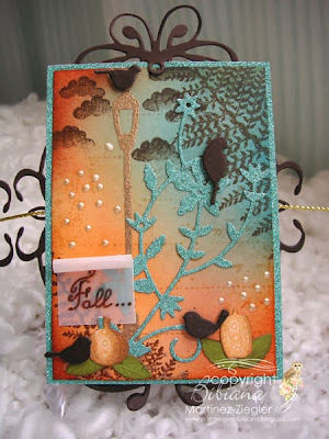 Stamping with Bibiana: "Triptych" ATC: Paris in the Fall!