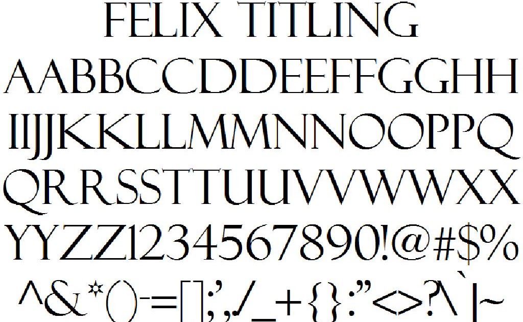 Font Alphabet Styles: Felix Titling