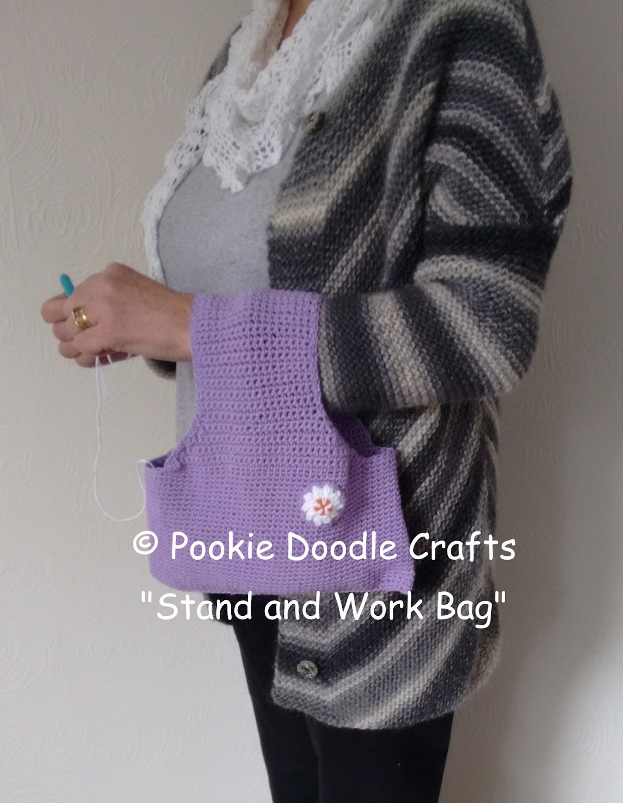 Pookie Doodle Crafts: Stand and Work Yarn Holder Bag - Crochet Tutorial