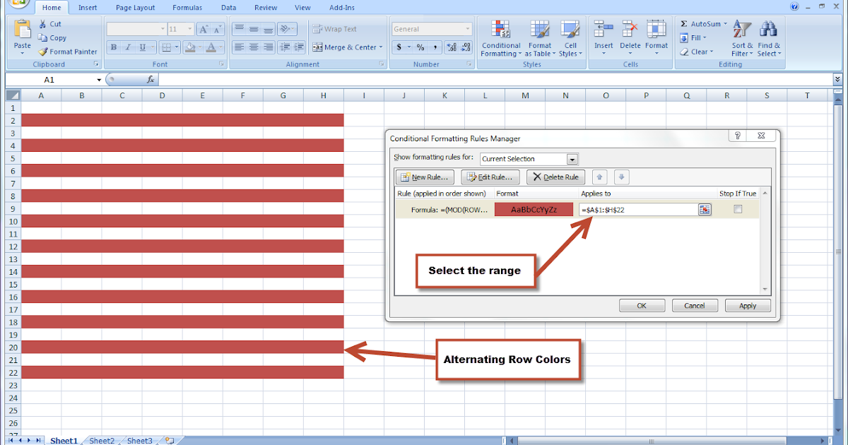 Excel Spreadsheets Help: How to Make Alternating Row Colors in Excel