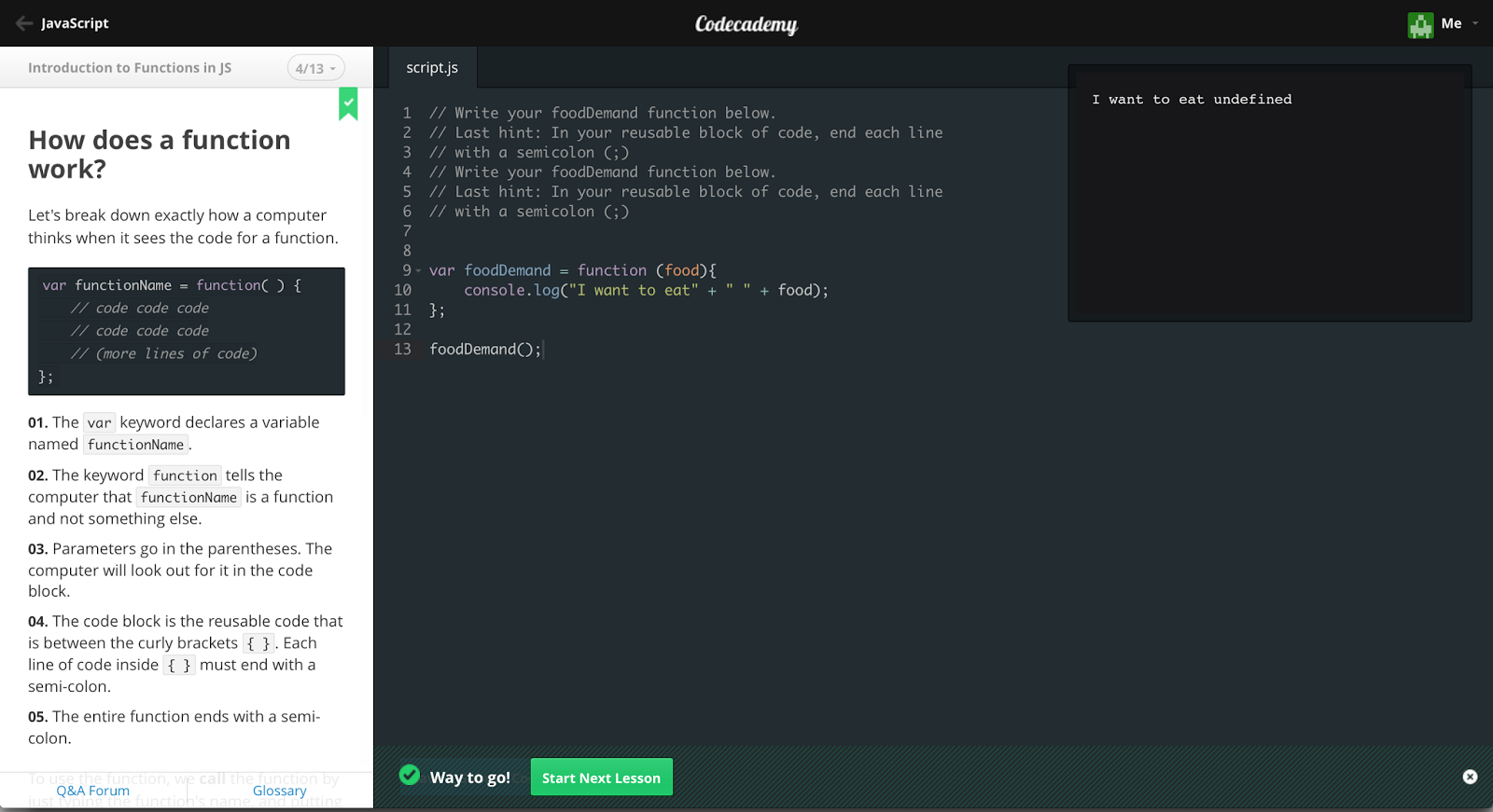 Hey, I'm Jesslyn.: Code Academy : Java Script | Introduction to ...