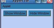 Menu bar with applet viewer in java