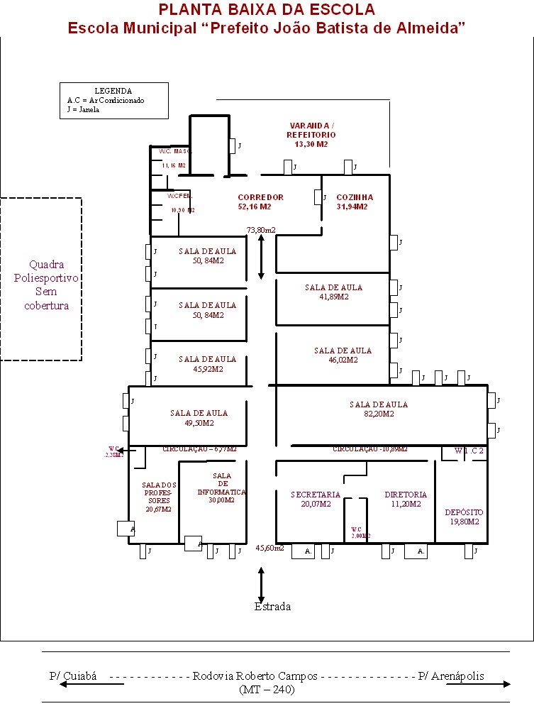 Escola João Batista de Almeida: Planta-baixa-da-escola