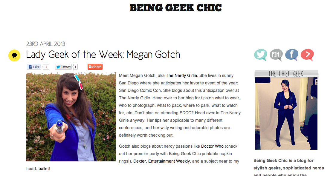 Being Geek Chic Feature! ~ Megan Elvrum