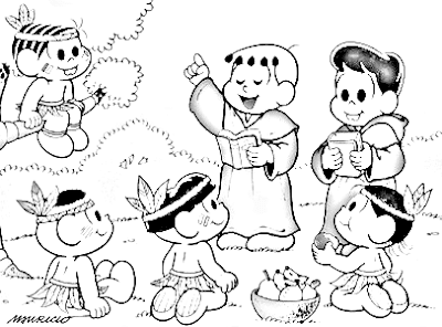 CANTINHO DA MAMI: Dia do índio com a Turma da Mônica para colorir.