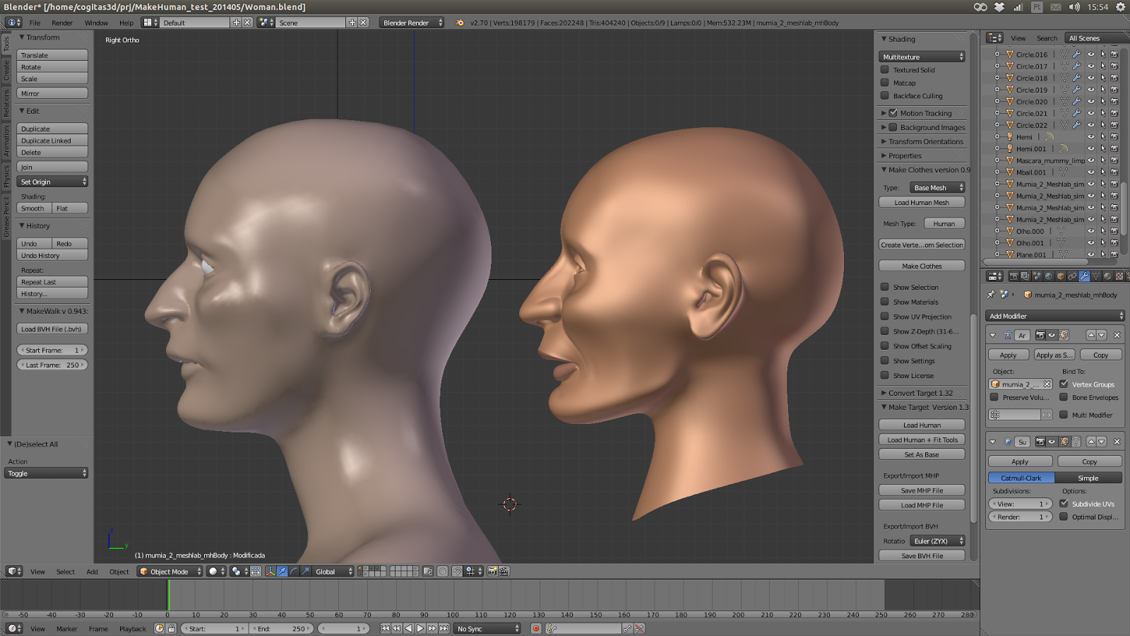 ATOR: MakeHuman – Tests with facial reconstruction and human evolution