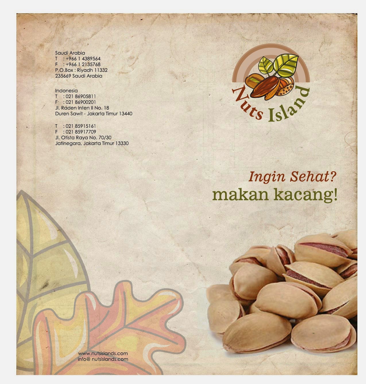 belajar disen: brosur produk kacang