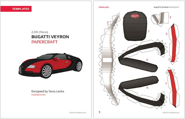 Bugatti Veyron Papercraft Model - PAPEROX FREE PAPERCRAFT