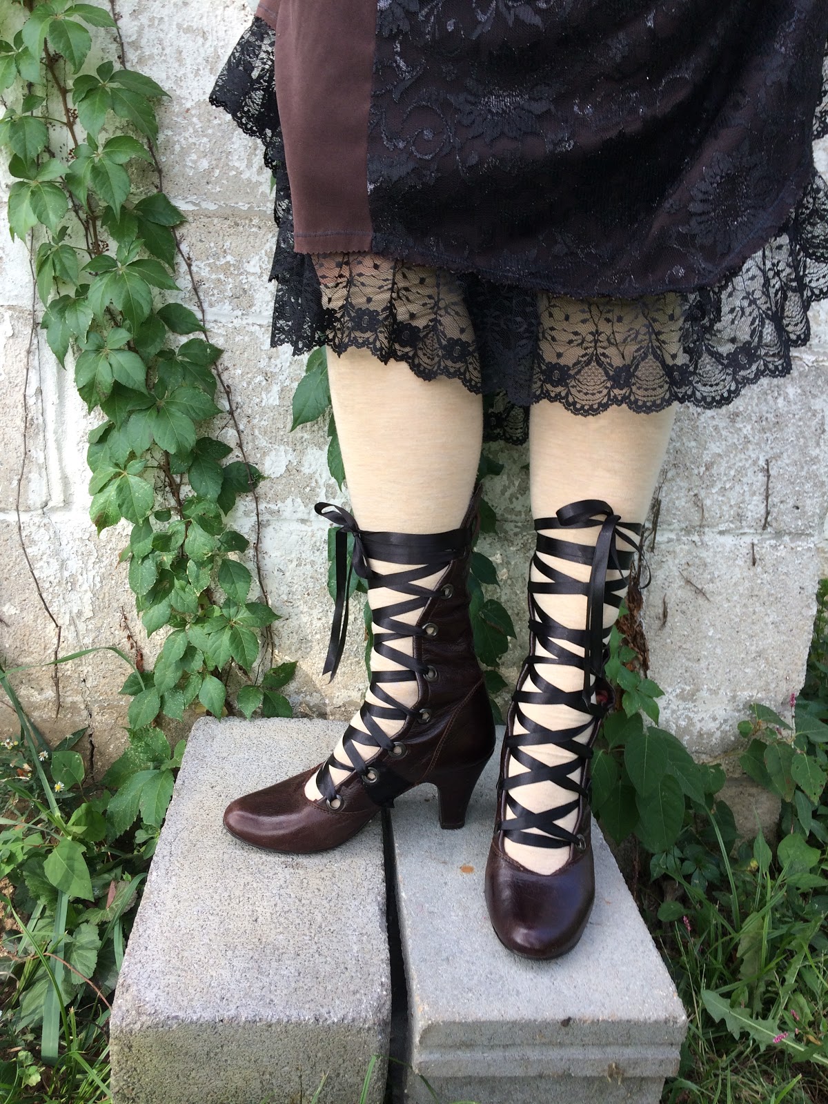 The Sewing Goatherd: The 1887 Lace Up Boot Refashion