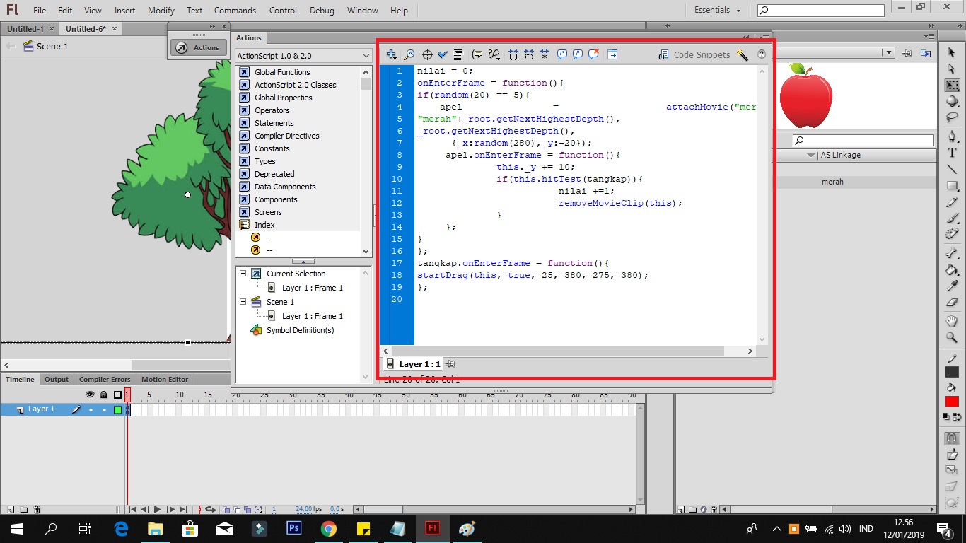 Cara Membuat game Tangkap Buah di Adobe Flash | Tutorial game Di Adobe ...