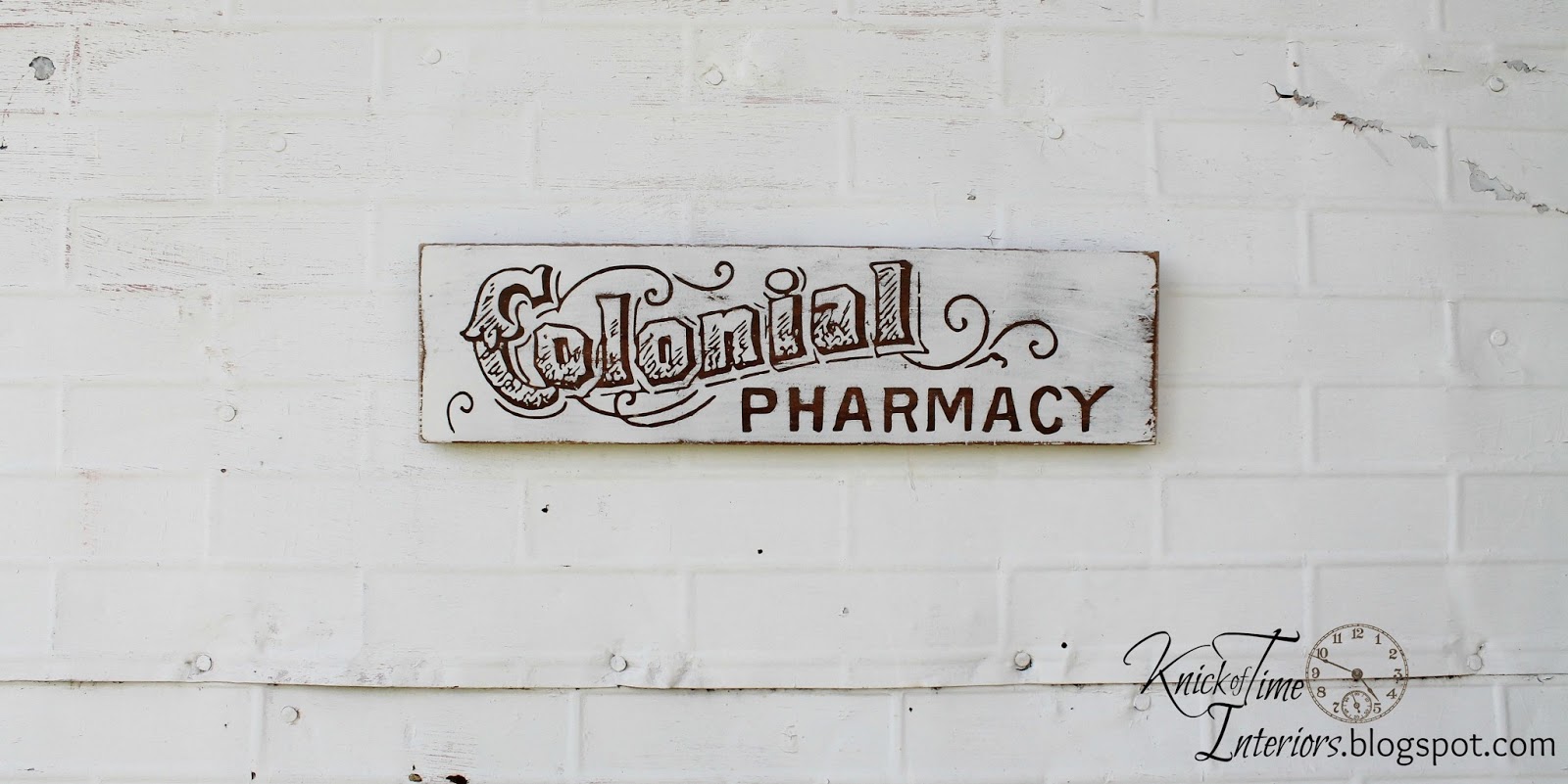 Using the Positive Space of a Stencil - Colonial Pharmacy Sign - Knick ...