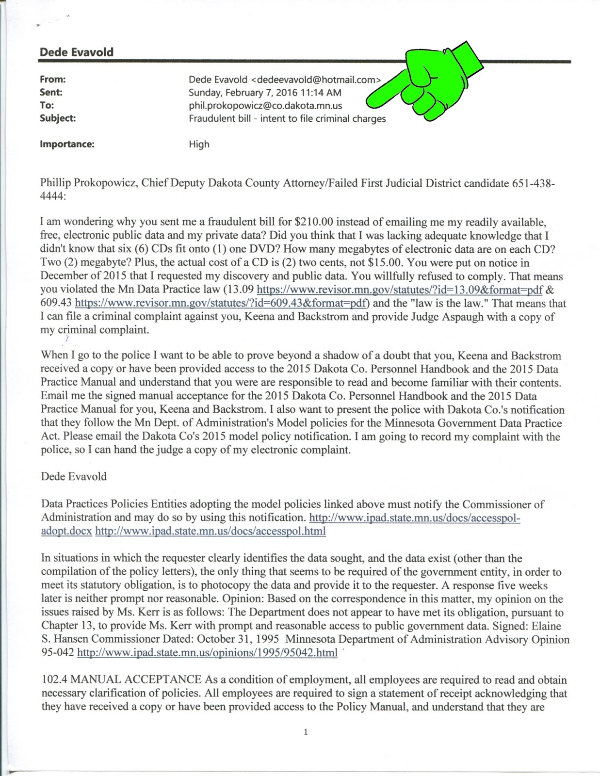 Lion News: Criminal Complaint Against Corrupt Dakota Co. Attorneys ...