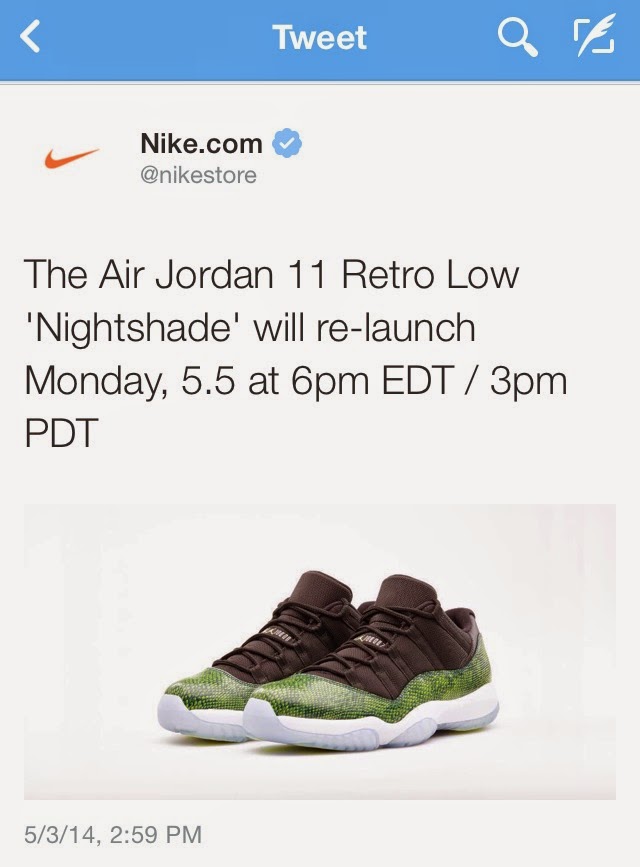 Nike Tweets Relaunch for Air Jordan 11 Retro Low 'Nightshade' & 'Turbo ...