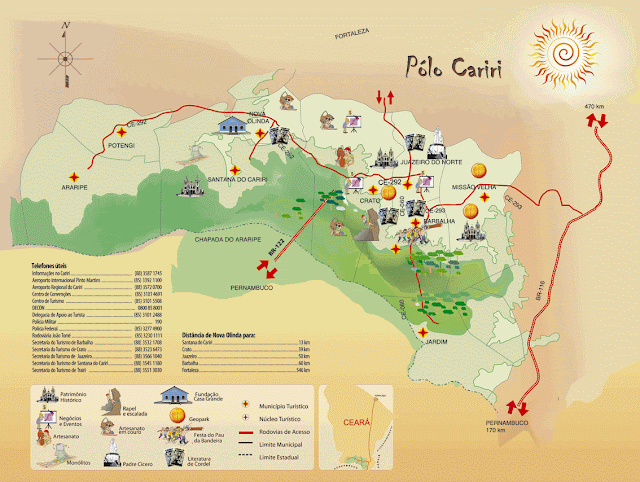 Turismo Cearense: Mapa da Região do Cariri