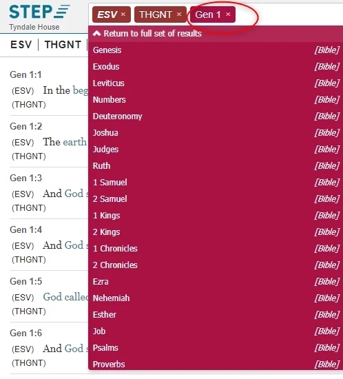 STEPBible User Guide: Opening Bibles and Commentaries