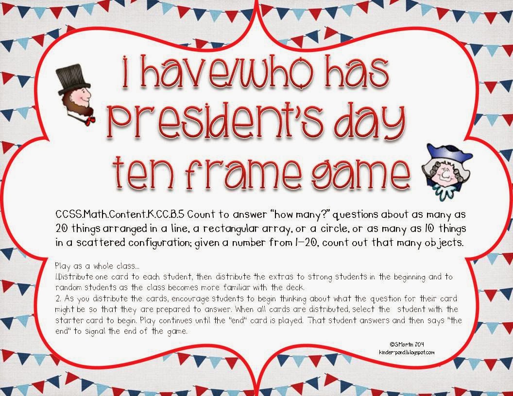 Kindergarten Hoppenings: President's Day