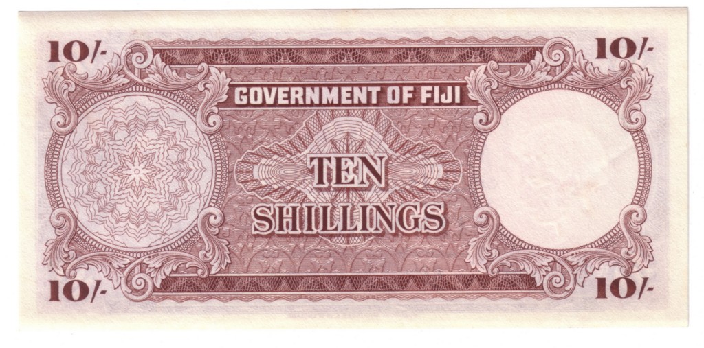 Fiji 10 Shillings banknote of 1965, Queen Elizabeth.|World Banknotes ...