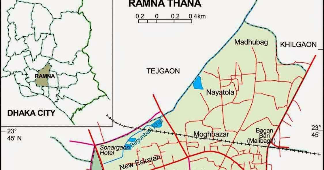 Ramna Thana Map, Dhaka District, Bangladesh