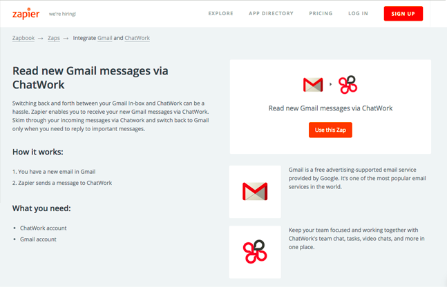 輕鬆連結！7款網路服務連結設定方法教學！～ChatWork與Zapier合作 之ー② | Chatwork 官方部落格