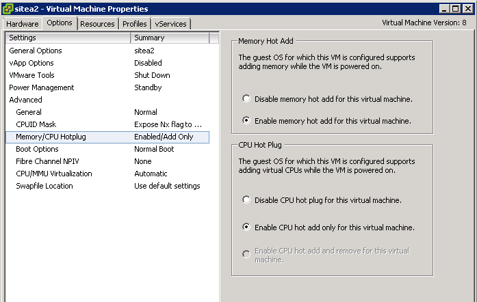 Hot add of cpu and memory to a virtual machine in vcenter ~ Angels ...