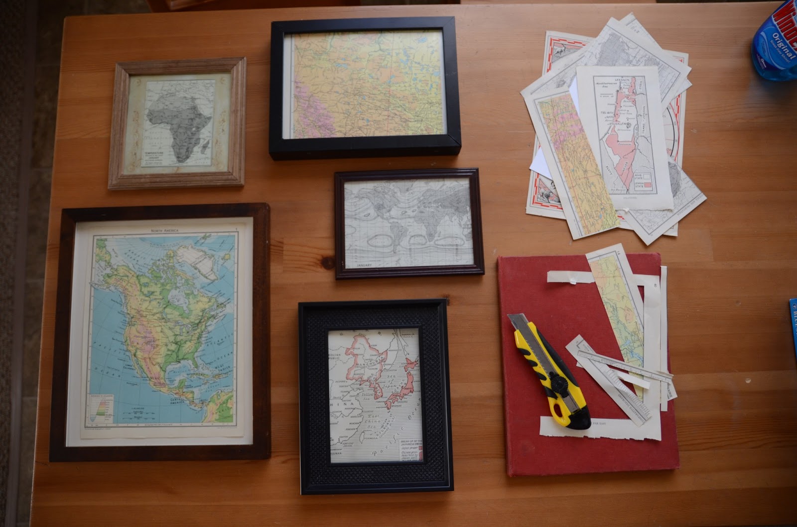 p.s.♡: diy : vintage framed map art