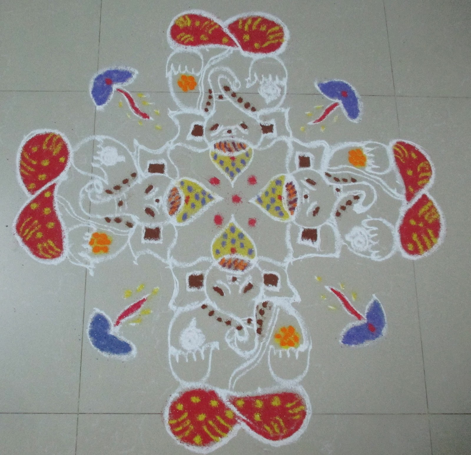God Ganesha Kolam - Rangoli