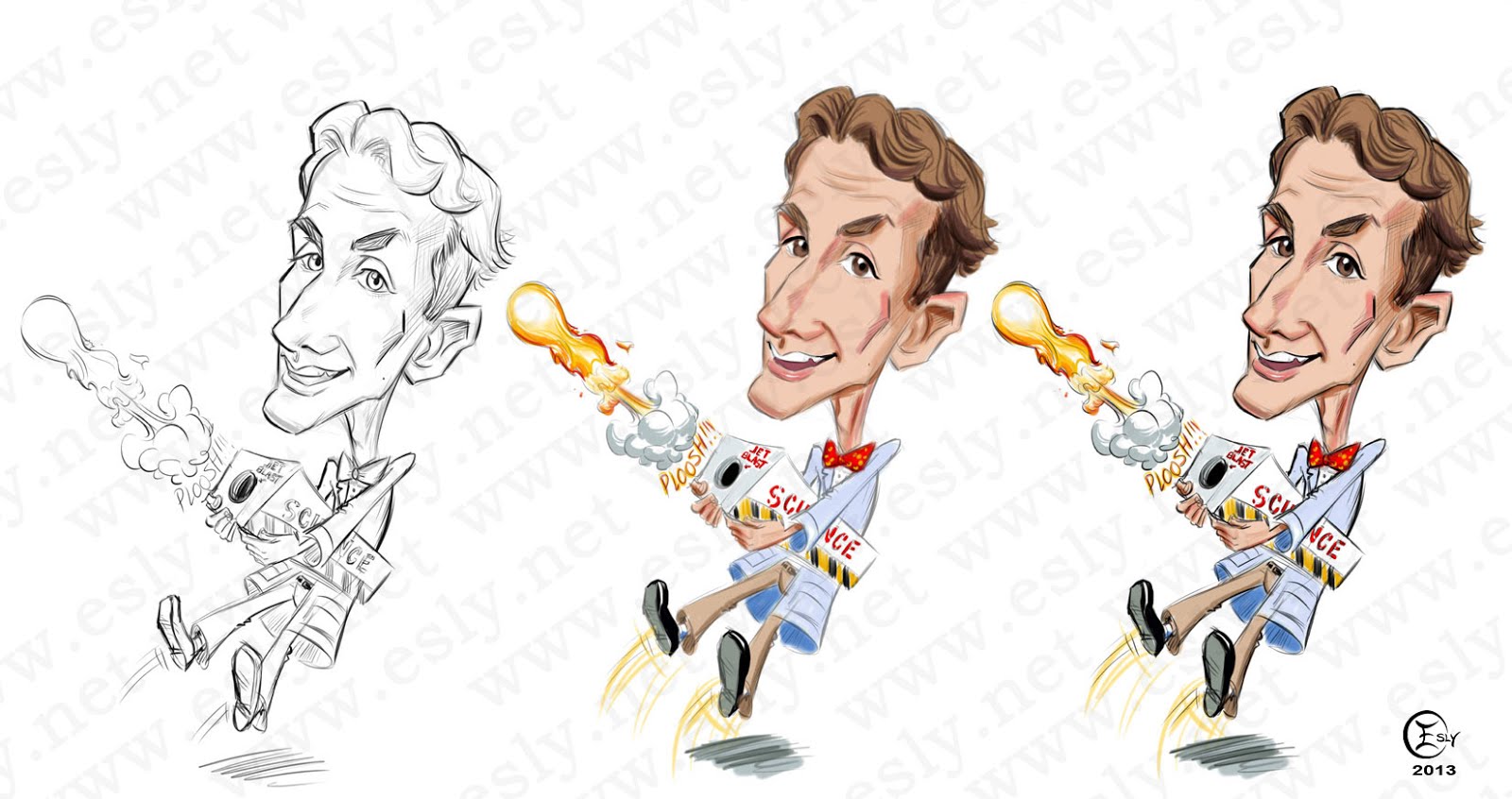 Esly's Sketch Blog: "Bill Nye - The Science Guy" Caricature