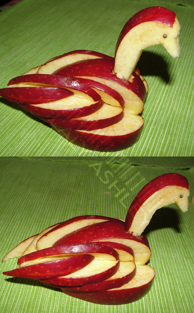 Art Craps From Laly Ashley: Apple Carving - Swan