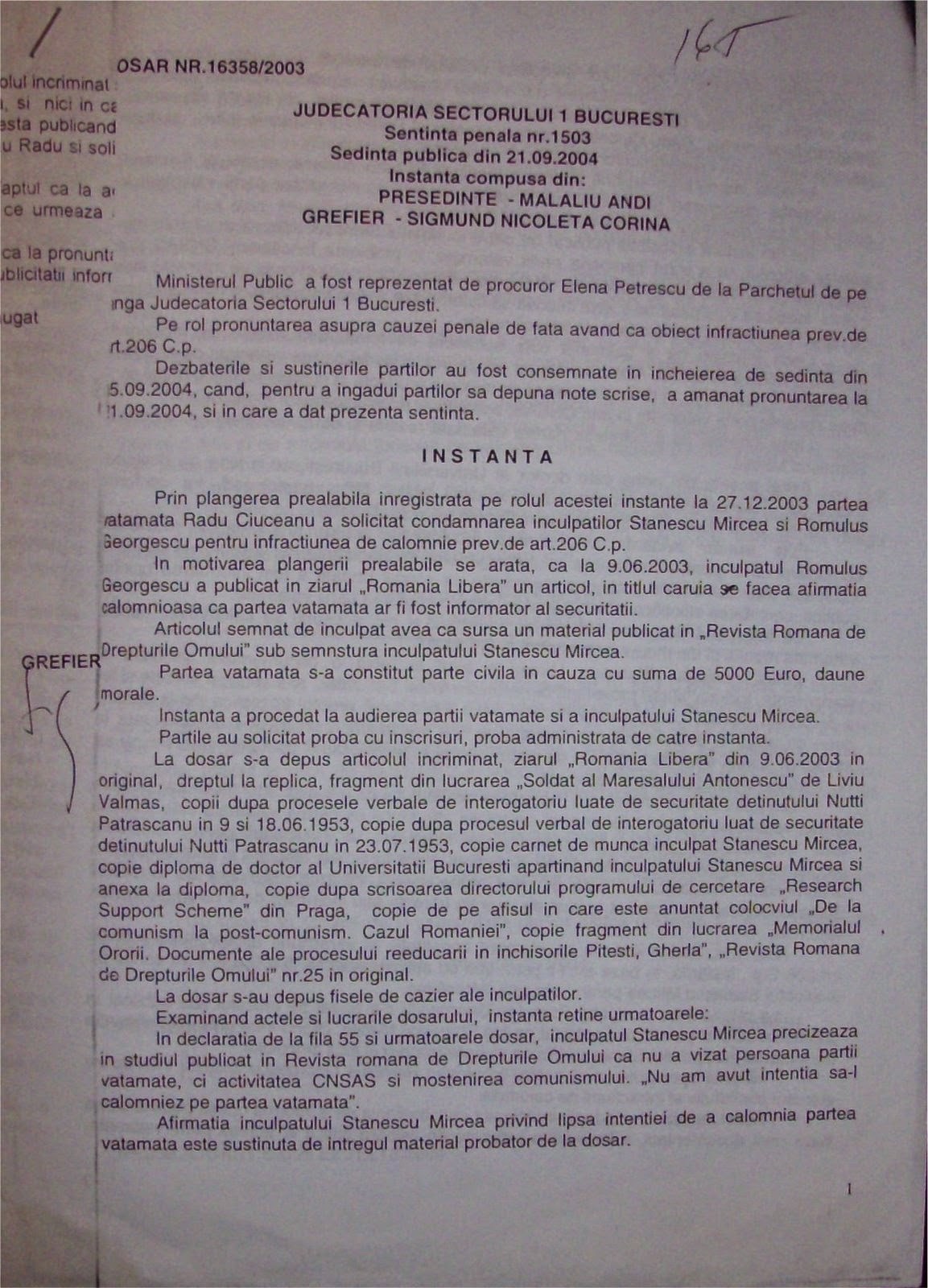 Mircea Stanescu: PROCESUL RADU CIUCEANU VS MIRCEA STĂNESCU ȘI ROMULUS ...