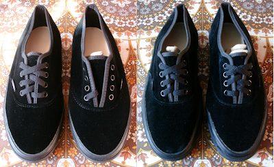 theothersideofthepillow: vintage black/black VELVET VANS authentic ...