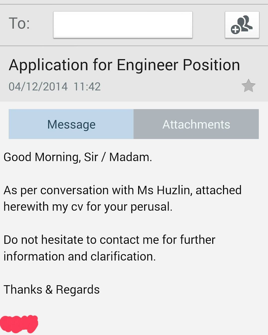 Contoh Format Email Memohon Jawatan Kosong