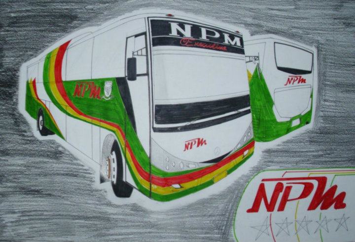 sketsa tangan: sketsa bus
