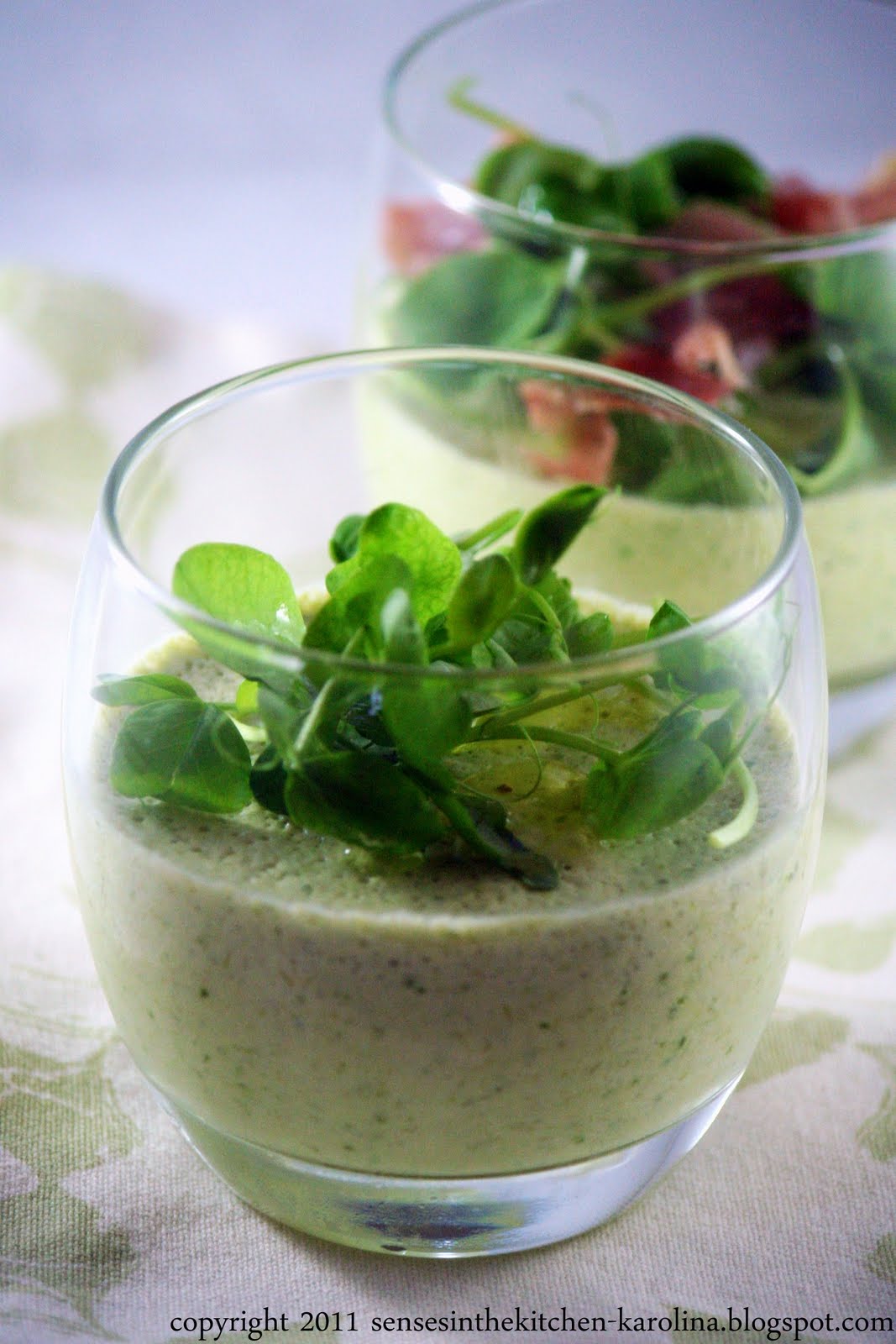 Senses in the kitchen: Asparagus & pea shoots mousse