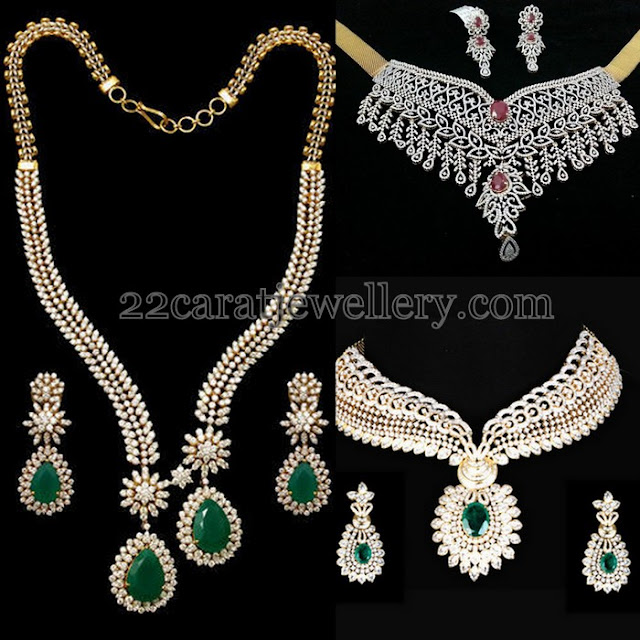 Incredible Diamond Sets in Emeralds - Jewellery Designs