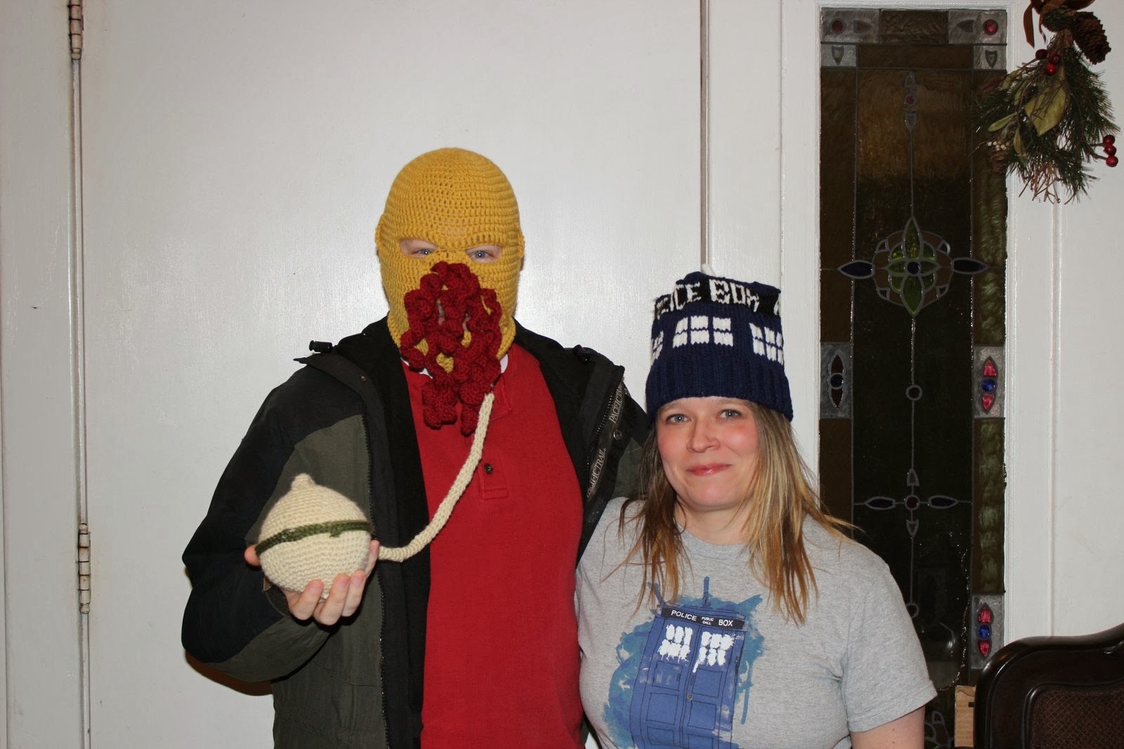 Mom of 6 Lyon Cubs: Knitting & Crochet: Ood Ski Mask & Tardis Hat