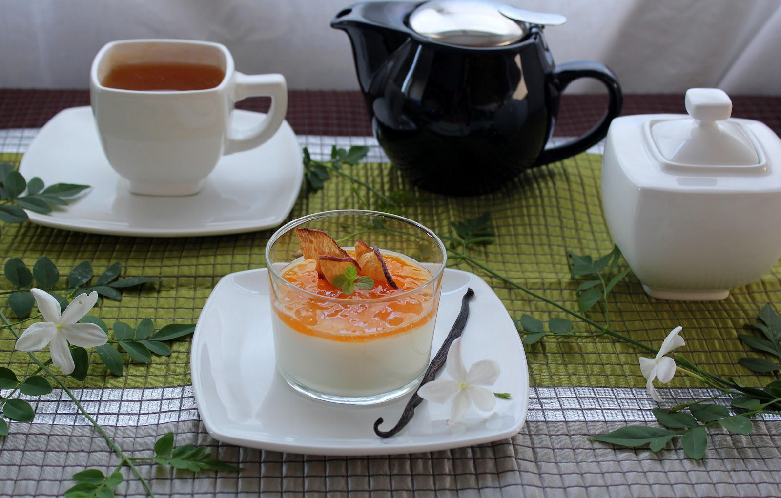 Panna Cotta de Té Blanco - Cocinando con las Chachas