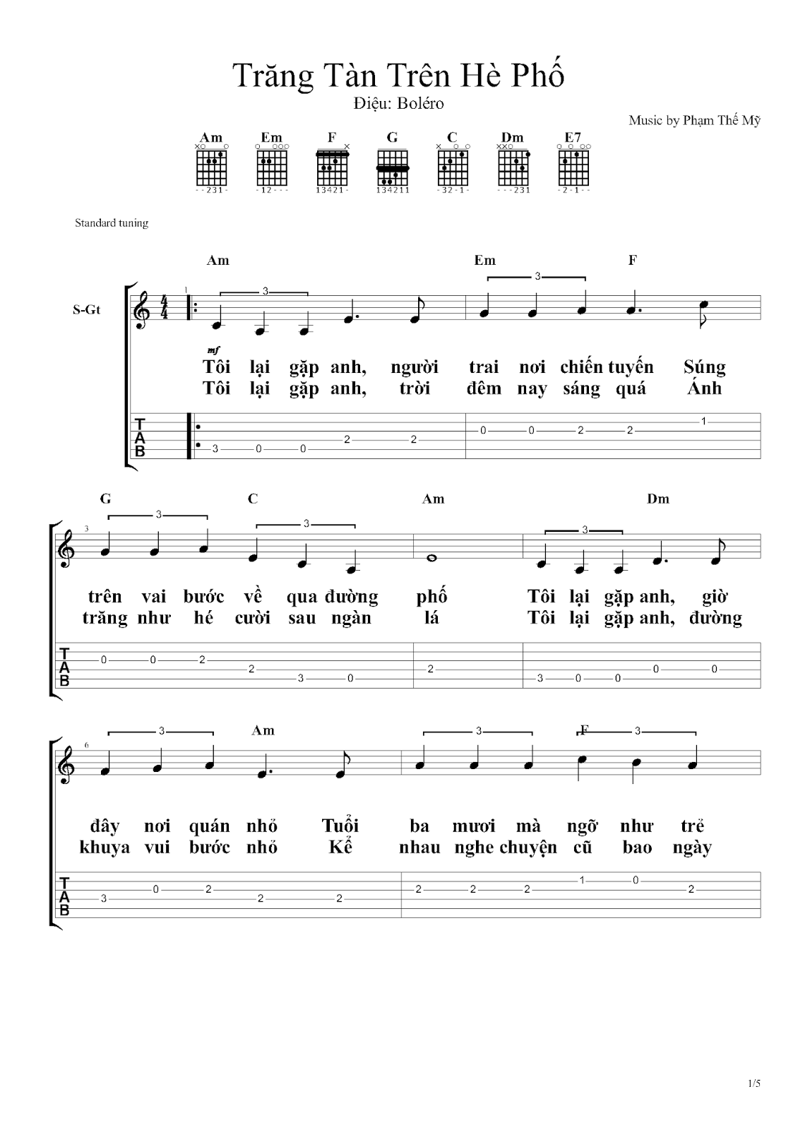 SHEET MUSIC FREE - Sheet PIANO FOR YOU ~ TRĂNG TÀN TRÊN HÈ PHỐ