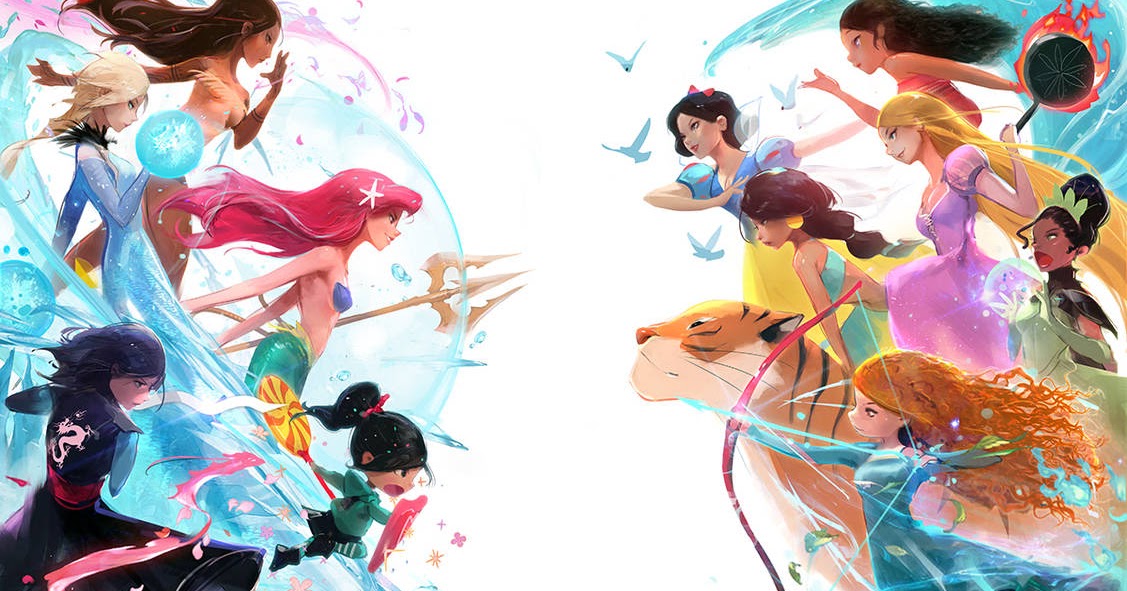El Rapto de los Sentidos: Brillo y color: las princesas Disney de Ross Tran