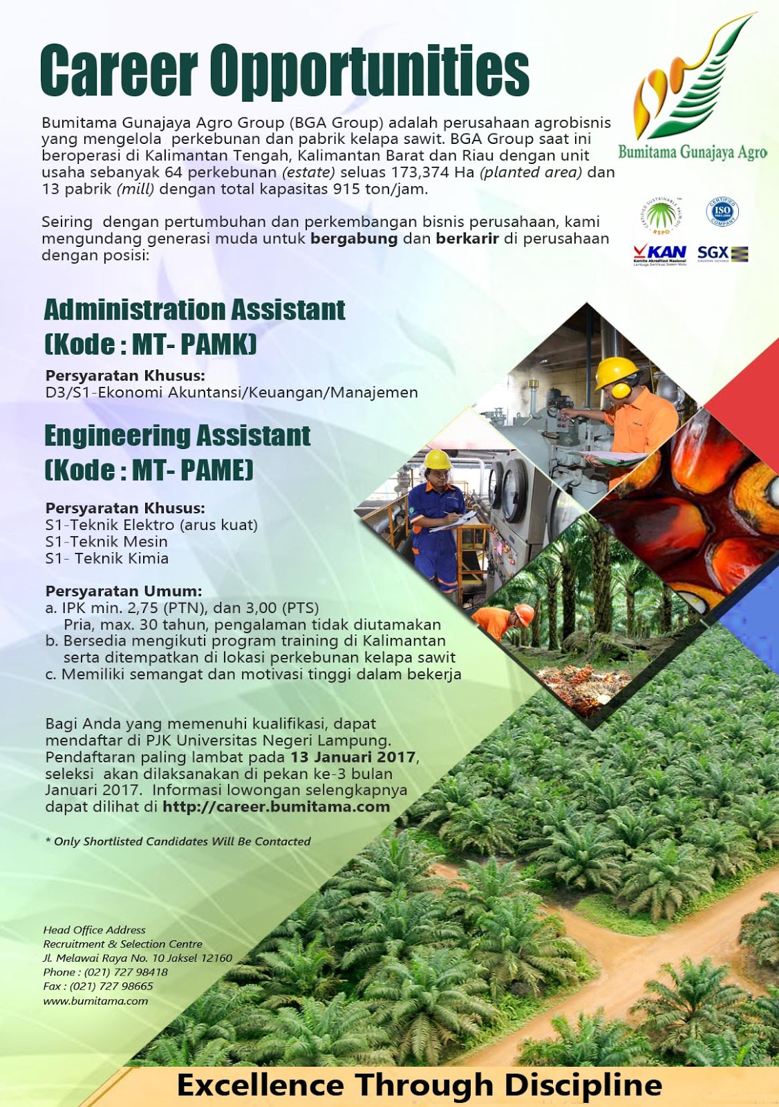 √ Lowongan Kerja Bumitama Gunajaya Agro (BGA Group) - Lowongan Kerja ...