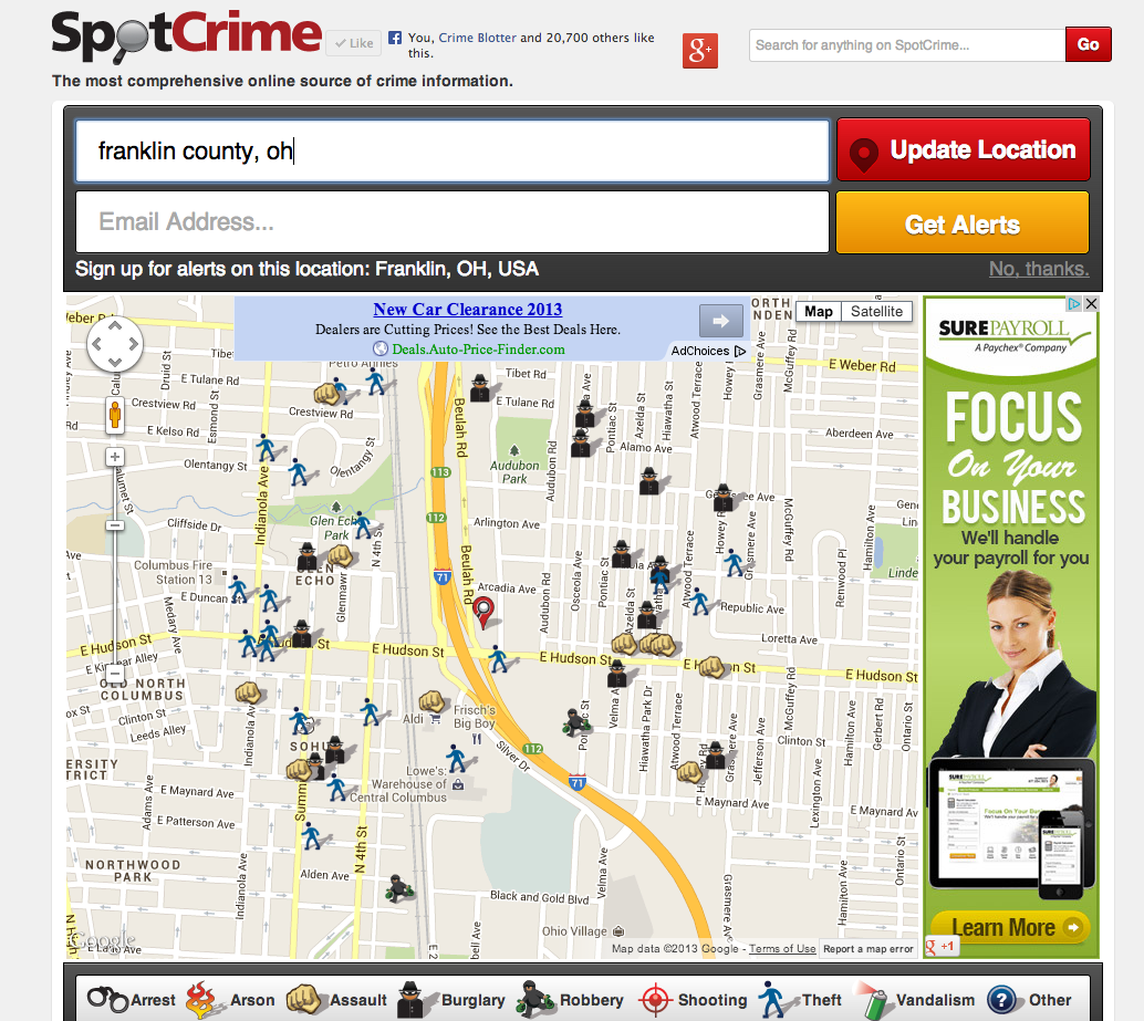 SpotCrime - The Public's Crime Map: Franklin County, Ohio is now on ...