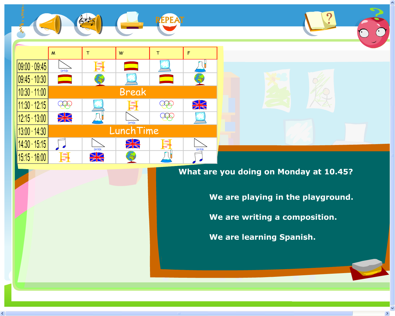El baúl de Mary Joe: SUBJECTS AND TIMETABLE GAME. (CUARTO)