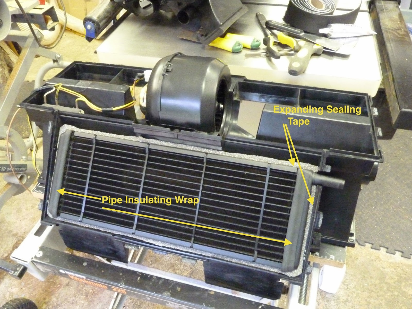 Front heater core and fan replacement