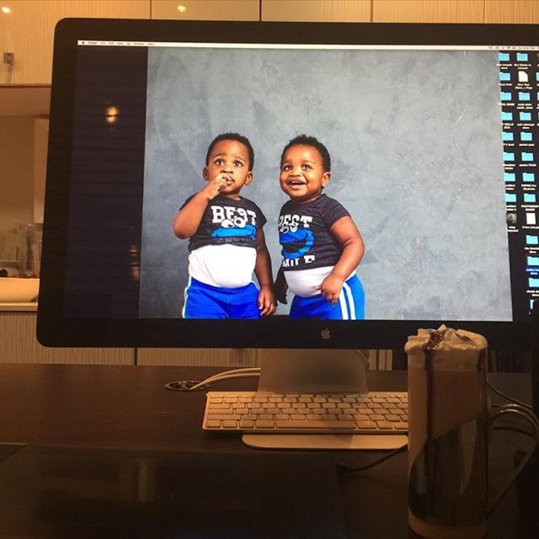 Adorable photos of TY Bello's twin boys