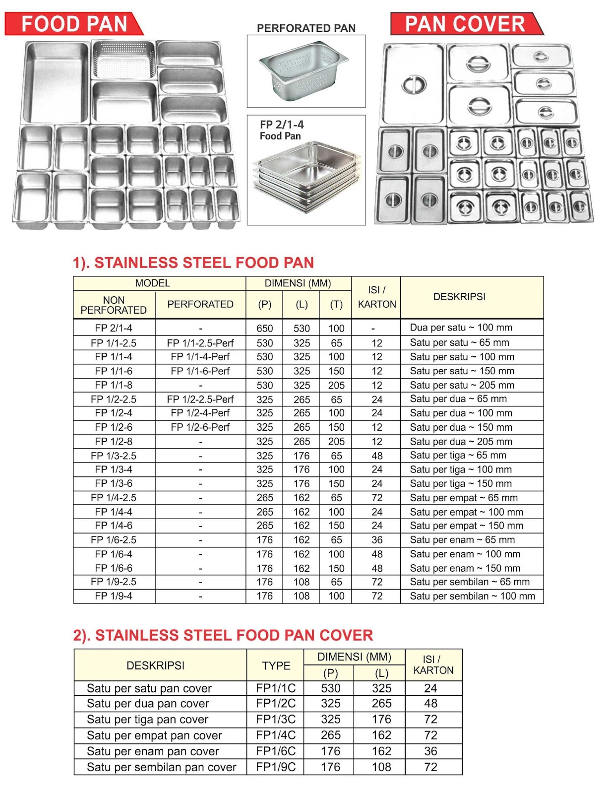 BERKAT CITRA GEMILANG: GASTONOM PAN,KOTAK STAINLESS STEAL,FOOD PAN ...