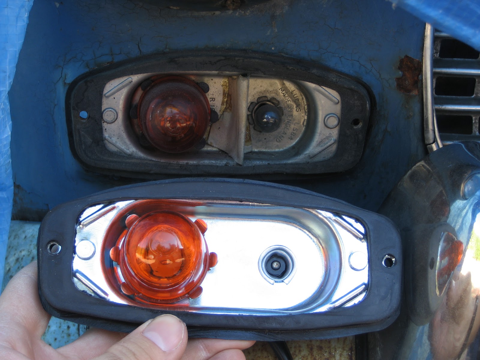 Austin Healey Sprite MK3 restoration: Fuel tank finish and some chrome ...