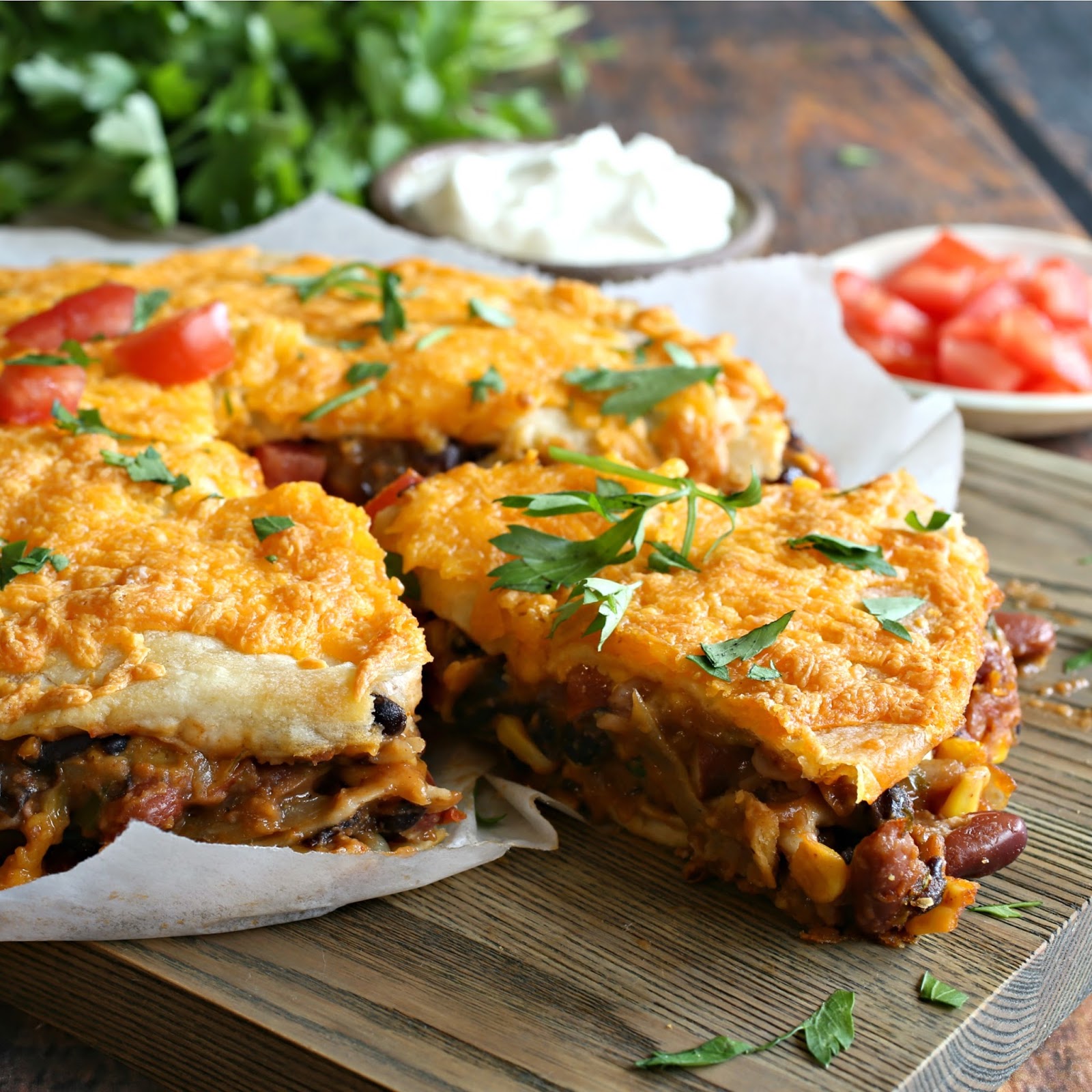 Hungry Couple: Vegetarian Tortilla Pie