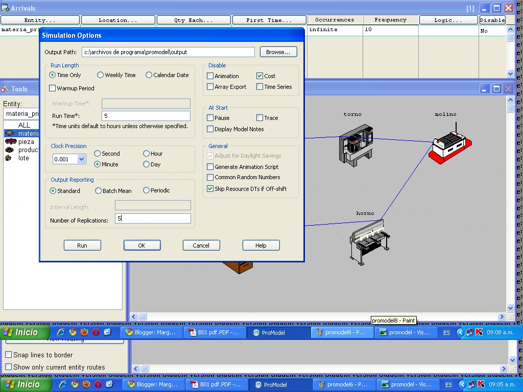 Estudio del Trabajo UCV: CLASE Nª 2 SIMULACION DE PROMODEL