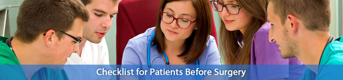 Check List for patients before Surgery