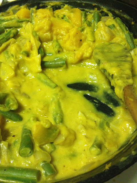 GINATAANG SITAW AT KALABASA W/ FRIED TEMPEH